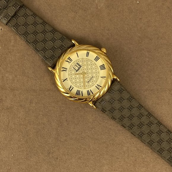 Dunhill | Accessories | Fancy Dunhill Gold Watch With Designer Strap ...